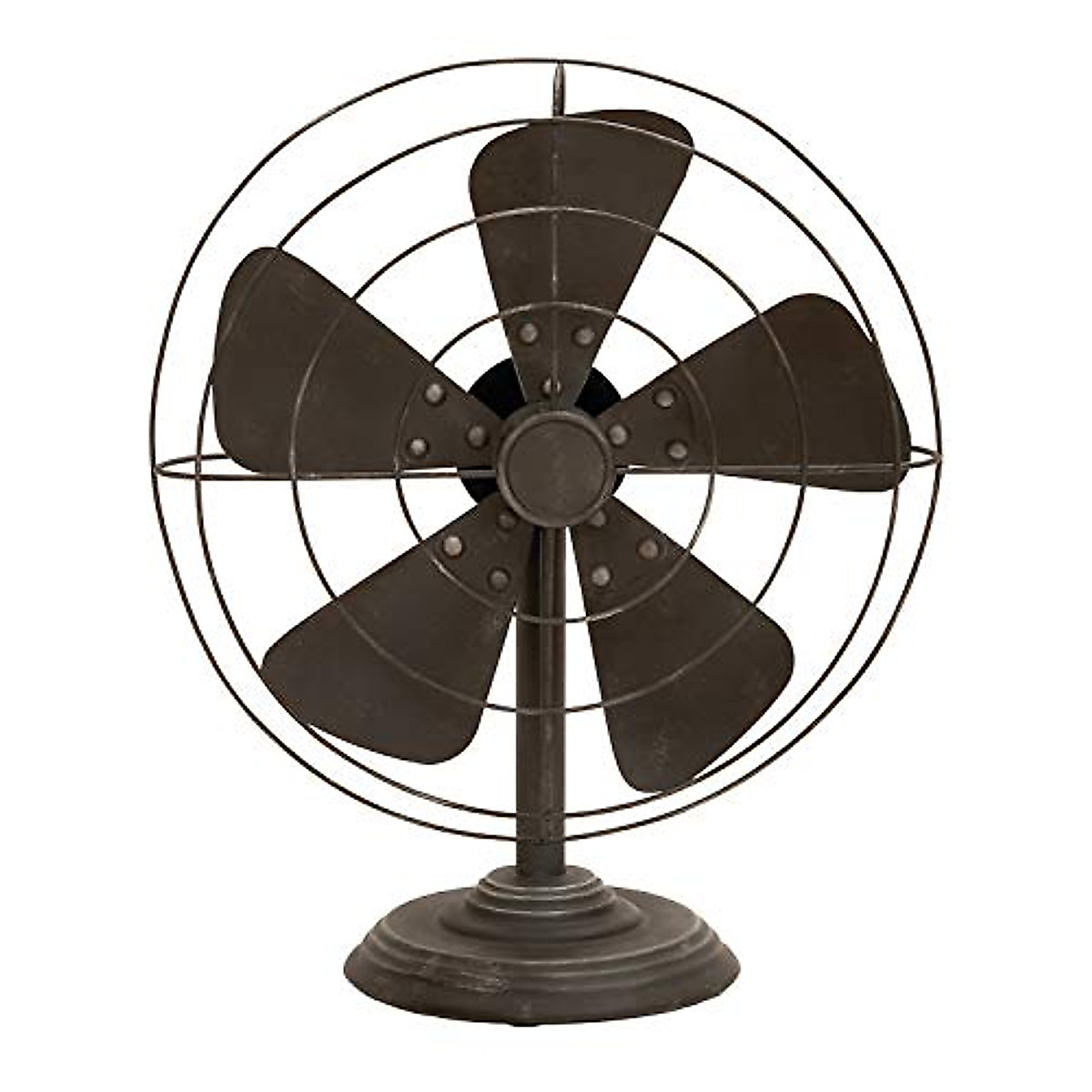 Deco 79 Metal Fan Sculpture, 15" x 8" x 18", Black