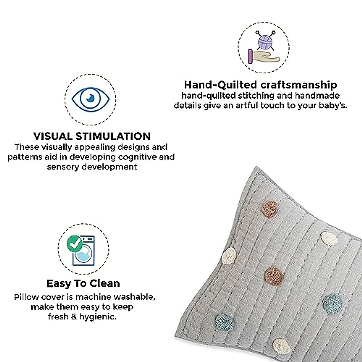 Crane Baby Decorative Quilted Pillow, Rainbow