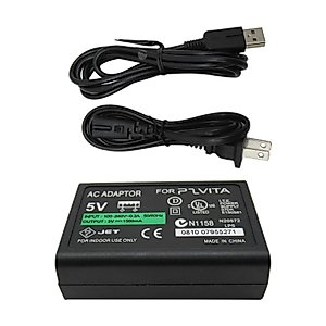 USonline911 AC Power Adapter Charger + USB Data Charging Cable Cord for Sony PS Vita PSV 1000