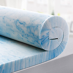 BedStory 3 Inch Memory Foam Mattress Topper Twin Size, Gel Infused Swirl Memory Foam Bed Topper for Back Pain Relief, Cooling Mattress Pad Ergonomic Design Skin-Friendly, CertiPUR-US Certified