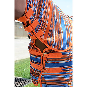 HILASON 75 in Horse Fly Sheet with Neck Cover Ultra Violet Rays Protect Mesh Bug Mosquito Summer Spring | Fly Sheet