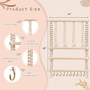 POVETIRE Headband Holder Hair Bows Organizer for Girls, Hanging Scrunchie Holder Hair Accessories Display Stand Organizer Wall Decor for Toddler Girls Woman Room