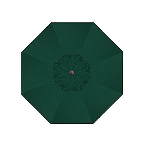 9-Foot Treasure Garden (Model 920) Push Button-Tilt Market Umbrella with Bronze Frame and Obravia2 Fabric: Forest Green