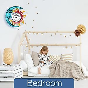 Large Number Indoor Outdoor Thermometer, Celestial Sun and Moon Decor Wall Thermometer for Patio, Outside, Inside, Home, Garden, Room, Window, Greenhouse (15")