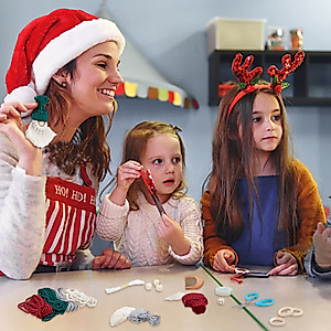 FREEBLOSS 6 Set DIY Macrame Christmas Gnomes Santa Claus Kit DIY Macrame Santa Claus for Christmas Tree Decor Christmas Tree Hanging Gnomes Santa Elf Instructions Included Holiday Decor