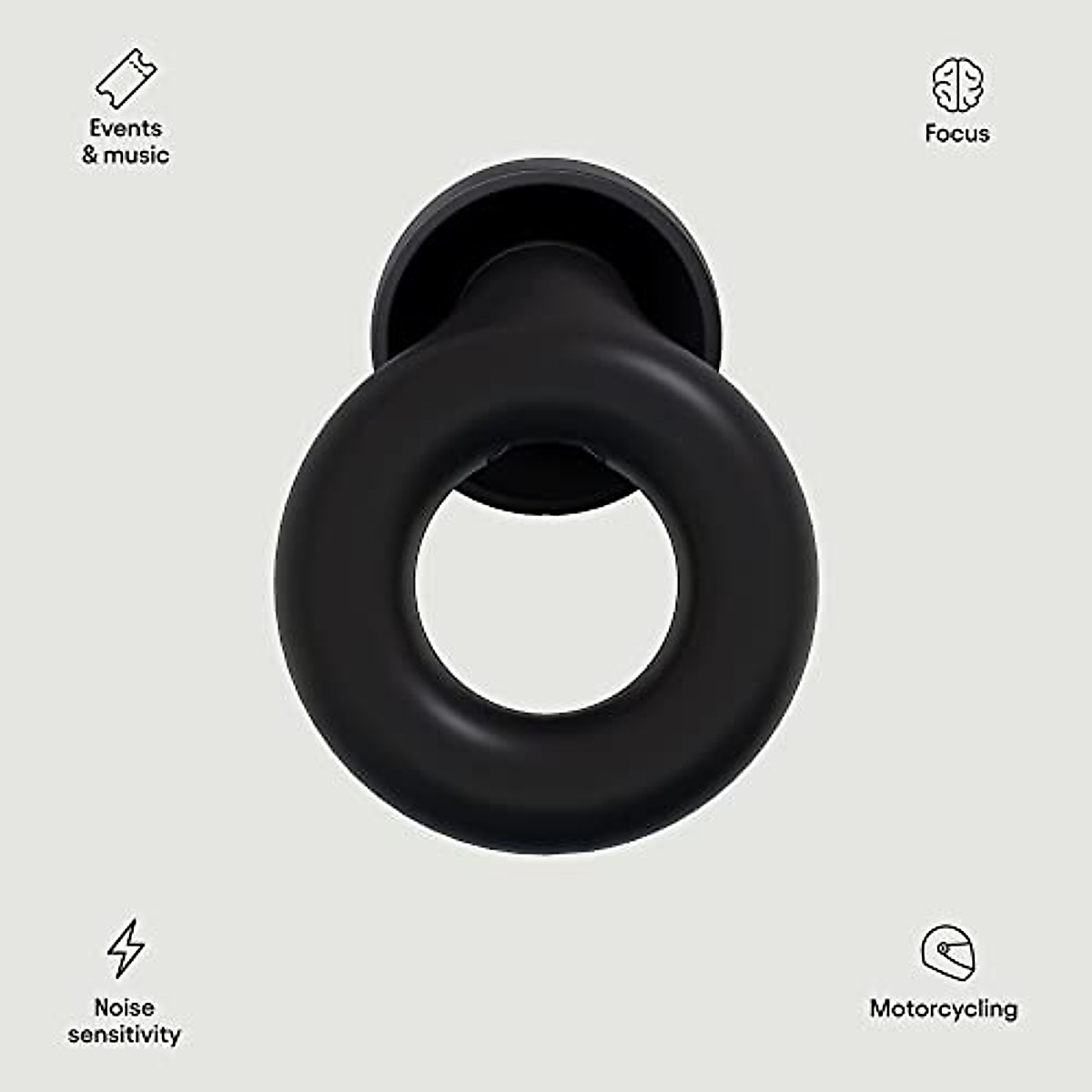 Loop Experience Ear Plugs for Concerts – High Fidelity Hearing Protection for Noise Reduction, Motorcycles, Work & Noise Sensitivity – 8 Ear Tips in XS, S, M, L – 18dB Noise Cancelling - Black