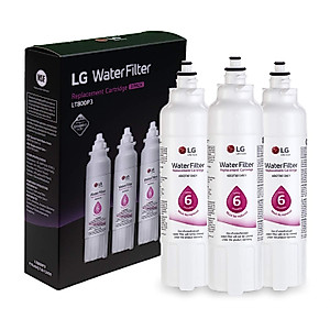 LG LT800P3 6-Month / 200 Gallon Replacement Refrigerator Water Filter, 3 Count (Pack of 1), White