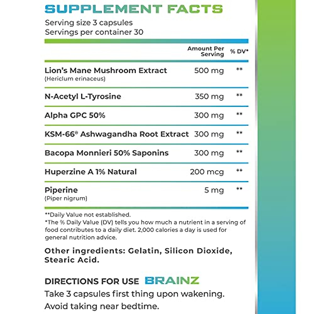 Stax Brainz Nootropic Brain Supplement, Brain Booster - Memory Supplement for Brain Function, Memory and Focus - Memory Pills to Help Reduce Daily Stress, Support Brain Health Mind Clarity - Alpha GPC