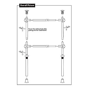 VLIZO Adjustable Clothing Rack,2 Tier Clothing Racks for Hanging Clothes,Freestanding Double Rod Clothing Rack,White