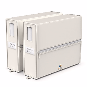 LINENMATE The Original Linen Storage Container, 2-Pack (Queen/King Size, Ivory)