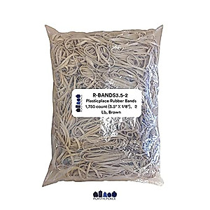 Plasticplace Rubber Bands 2 Lb, Approx 1750 (3.5" X 1/8"), 32 Ounce, brown, (R-BANDS3.5-2)