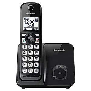 Panasonic Cordless Phone System, Expandable Home Phone with Call Blocking, Bilingual Caller ID and High-Contrast Display, 1 Handset - KX-TGD610B (Black)