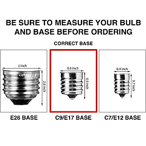 25 Pack Pure White C9 LED Replacement Bulbs Faceted Pure White LED Christmas Light Bulb 2 SMD LEDs in Each Bulb Fits E17 Socket Commercial Grade Indoor and Outdoor Use