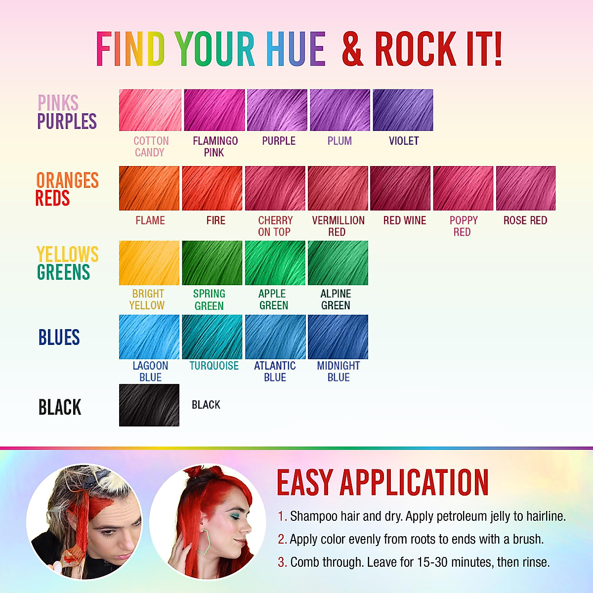 Punky Fire Semi Permanent Conditioning Hair Color, Non-Damaging Hair Dye, Vegan, PPD and Paraben Free, Transforms to Vibrant Hair Color, Easy To Use and Apply Hair Tint, lasts up to 25 washes, 3.5oz