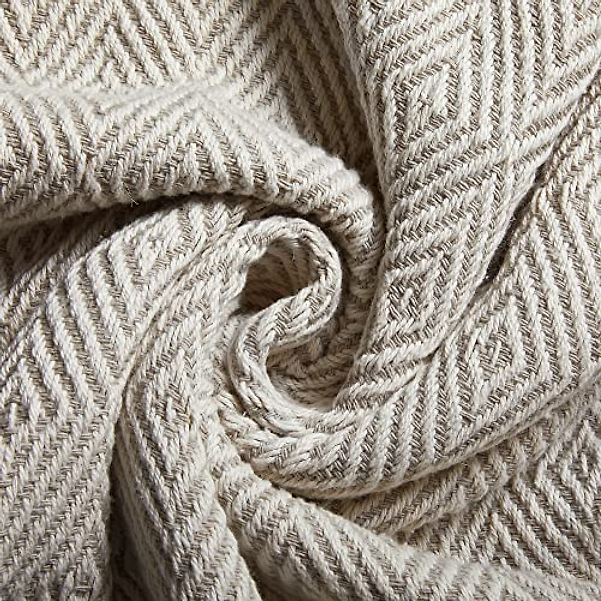 Americanflat 100% Cotton Throw Blanket for Couch - 50x60 - All Seasons Neutral Lightweight Cozy Soft Blankets & Throws for Bed, Sofa or Chair. Indoor or Outdoor [Cream Beige Diamond ]