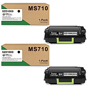 52D1000 521 Toner Cartridge：DRA Compatible Replacement for Lexmark MS710 MS811dtn MS811dn MS810n MS810dn MS710n MS711dn MS810dtn MS710dn MS810de MS811n Printer (2 Pack, Ink Cartridge), Black