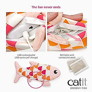Catit Groovy Fish Interactive Cat Toy with Catnip, Blue