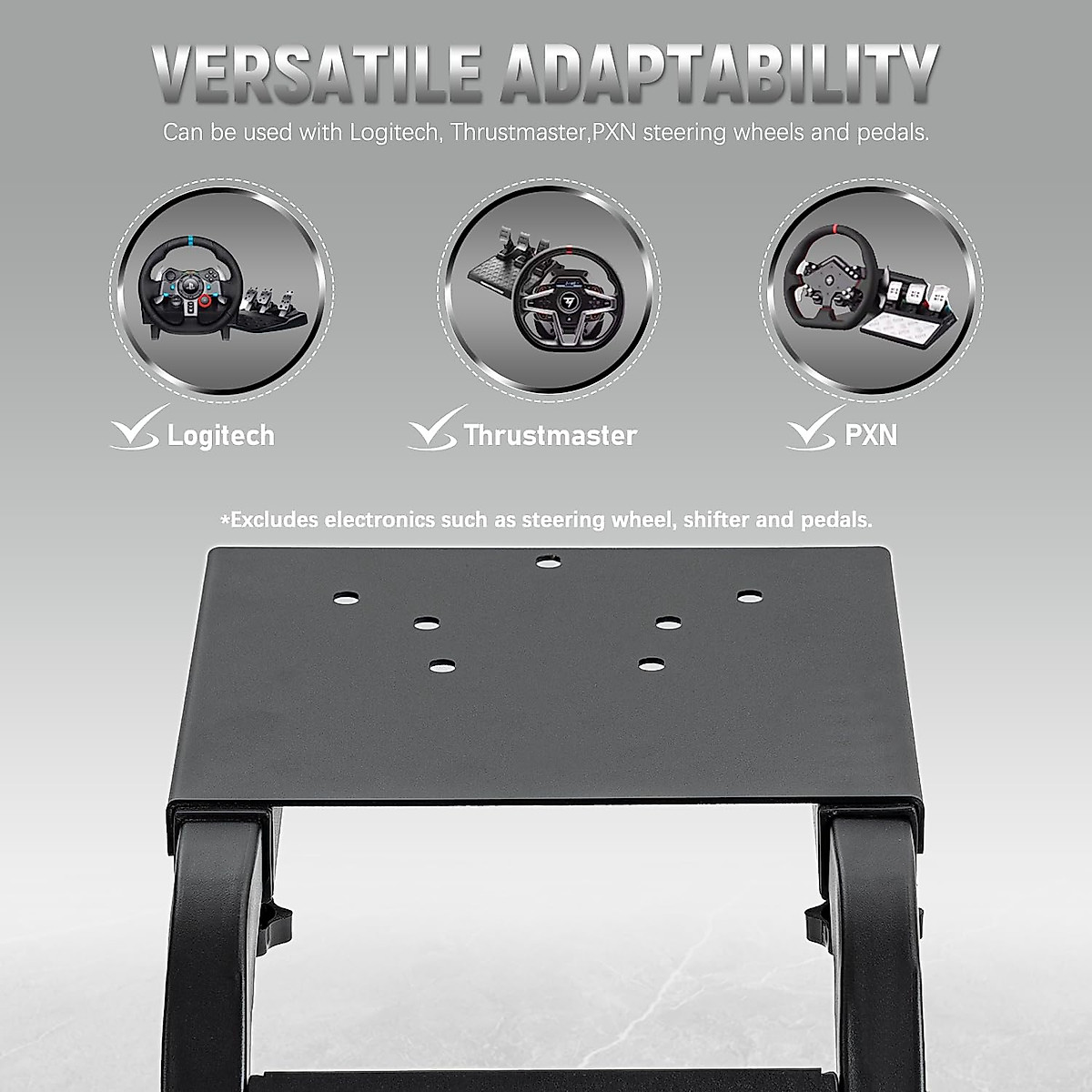 Hottoby Racing Simulaor Cockpit Aluminum Profile Truck Simulator with BlackSeat Fit for Logitech/Thrustmaster/Fanatec/Moza G920,G923 F1 Professional&Expandability,No Handbrake,Pedals,Steering Wheel
