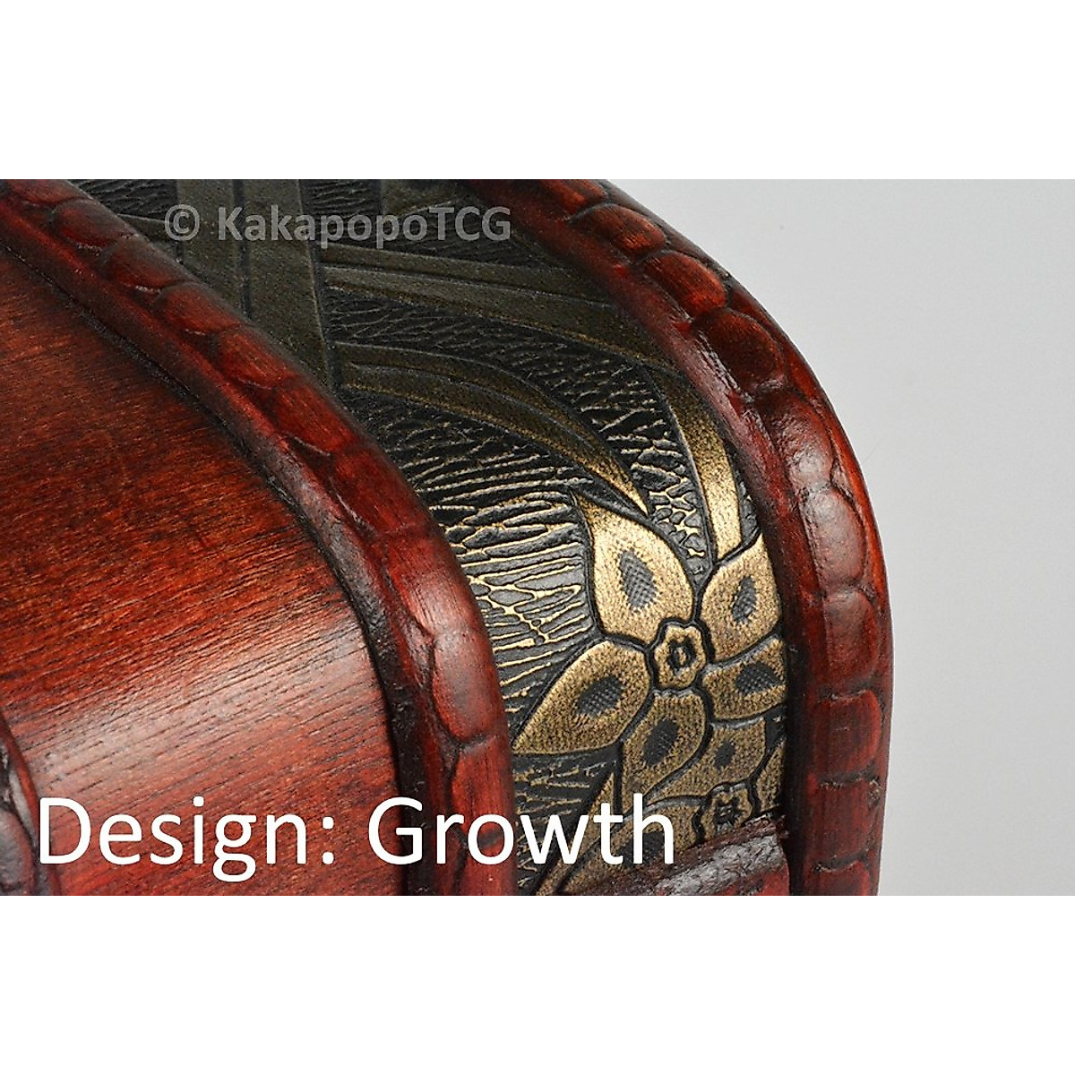 KakapopoTCG Elven Chest (Growth) Lockable Wood Deck and Counter Box Trading Cards MTG Magic FaB TCG YGO PTCG EDH Commander Box Dice Box DnD Spell Card Box