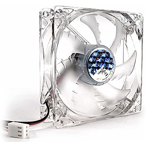 Zalman Ultra Quiet ZM-F2 92mm Blue LED Shark Fin Blade Case Fan Cooling, White ZM-F2 LED (SF)