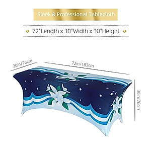 Custom Table Cloth Cover With Logo Personalized Stretch Tablecloth Add Your Customized Photo Picture Fashion Customize With Logo for Birthday Wedding Anniversary Tradeshow Events Decoratio (6FT)