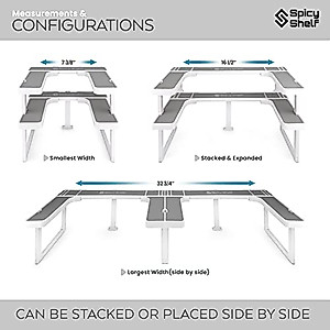 Spicy Shelf Deluxe - Expandable Spice Rack and Stackable Cabinet & Pantry Organizer (1 Set of 2 shelves) - As seen on TV(Spicy Shelf Deluxe)