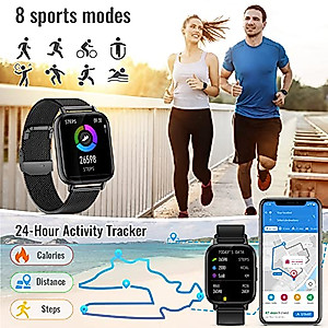 Smart Watches for Women Men(Call Receive/Dial),Fitness Tracker Waterproof Smartwatch for Android iOS Phone with Text and Call Bluetooth Sport Watch Heart Rate Blood Pressure Sleep Monitor Pedometer