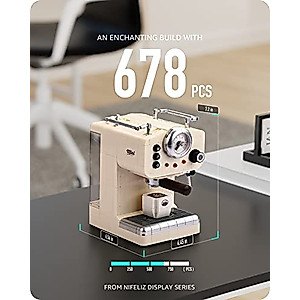 Nifeliz Semi-Automatic Espresso Machine, Retro Coffee Machine Building Block Kit, Collectible Display Model Set and Toy as Ideas for Adults (678 Pieces)