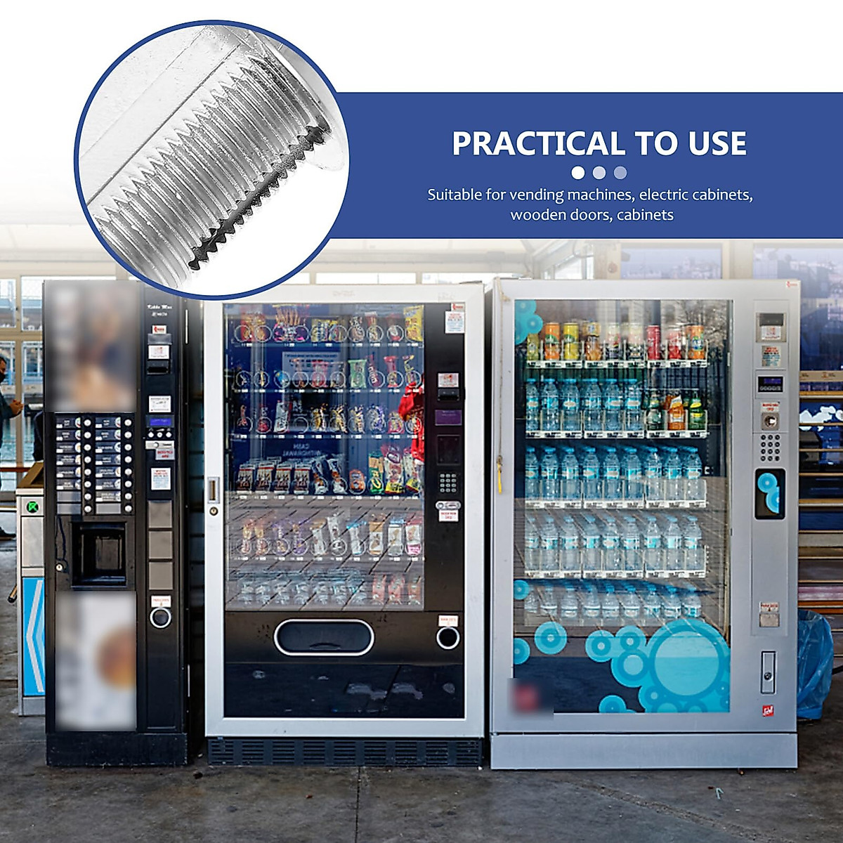 TEHAUX Vending Machine Lock Key, Tubular Cam Lock Soda Machine Lock Key Set Universal Snack Machine Lock Zinc Alloy Cam Lock with Key for Vending Machine Metal Tool Box (Random Style)