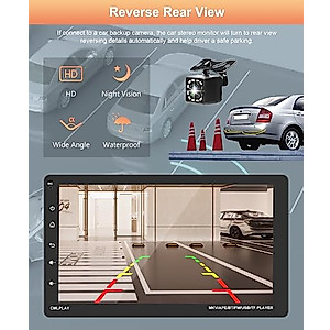 Car Stereo Single Din Apple Carplay, Rimoody 9 Inch Detachable Touch Screen Car Radio with Bluetooth Android Auto FM Radio Mirror Link TF/USB/AUX Input Car Multimedia Player + Backup Camera