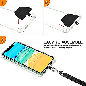 takyu Phone Lanyard, Universal Cell Phone Lanyard with Adjustable Nylon Neck Strap, Phone Tether Safety Strap Compatible for Most Smartphones (Black)