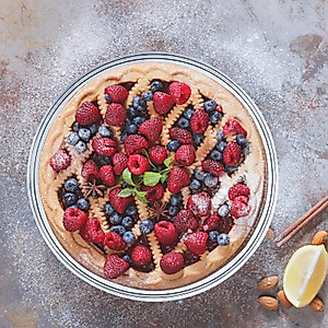 ATRDTO 11inch Food Storage Container with Lid -Pie Keepers Clear Plastic Food Storage Containers Holds 9~10Inch Cakes Pies Pastries (White 1pc)