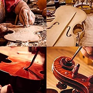 Eastar 1/4 Violin Set for Beginners, Fiddle Quarter Size with Hard Case, Rosin, Shoulder Rest, Bow, and Extra Strings (Imprinted Finger Guide on Fingerboard)， EVA-2