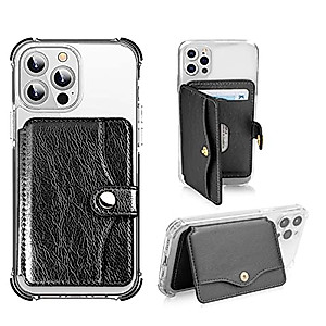 通用 Phone Wallet Stick on, Credit Card Holder for Cell Phone and Phone Card Holder Stick on for Back of Phone or Phone Case (Black)