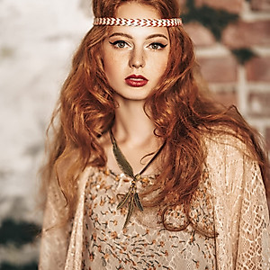 Huquary 8 Pcs Long Wooden Pendant Necklaces for Women Bohemian Sweater Necklace Set Wooden Faux Leather Long Necklaces for Women Men Vintage Necklace Boho Necklace Jewelry