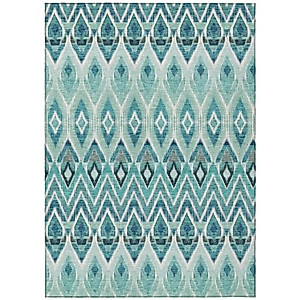 Addison Rugs Chantille ACN617 Teal 9' x 12' Indoor Outdoor Area Rug, Easy Clean, Machine Washable, Non Shedding, Bedroom, Living Room, Dining Room, Kitchen, Patio Rug