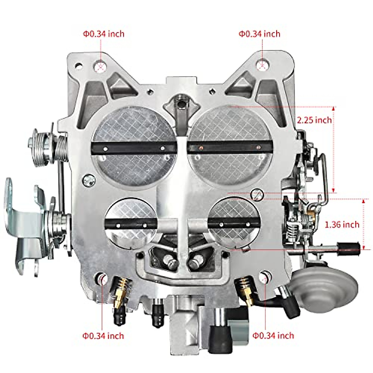 4 Barrel Carburetor Carb For 1901R Rochester Quadrajet 4MV Chevy 1966-1973 - Summit Jegs Divorced Choke 1901-GG 4-BBL, Replace for Corvettes 1975-1979 750 CFM Vacuum Secondary Durable