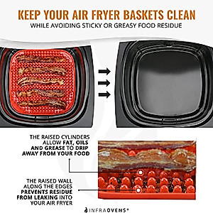 Air Fryer Rack Accessories Compatible with Cosori, Dash, Chefman, Secura, Nuwave®, Emeril Lagasse, Philips, Cozyna + More, 5pcs Stainless Steel Air Fryer Accessories with Air Fryer Heat Resistant Mats