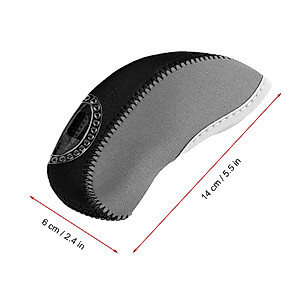 Dilwe 10 Pcs Putter Protector, Wedge Neoprene Iron Head Cover with Zipper Long Neck See Through Window Covers (Gray+Black)
