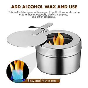 DOITOOL 2Pack Stainless Steel Fuel Holders, Chafing Fuel Holders with Cover, Fuel Holder for Chafing Dish, and Buffet, Barbecue, Party Supplies