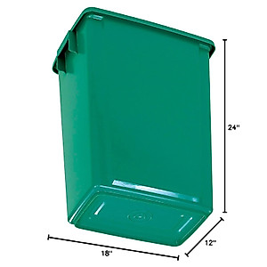 Global Industrial Recycling Container, 15 Gallon, 12" W X 18" D X 24" H, Green