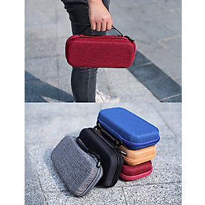LUNGEAR Carrying Case Compatible for Nintendo Switch with 10 Game Cartridge Holders, Protective Hard Shell Travel Carrying Case Pouch for Nintendo Switch Console & Accessories,Red