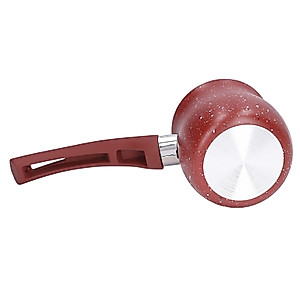 Yosoo Non Stick Milk Pan, 8cm Stay Cool Handle Aluminum Alloy Cooking Pot with Non Drip Double Pouring Lip for Coffee Butter Chocolate(Coffee)