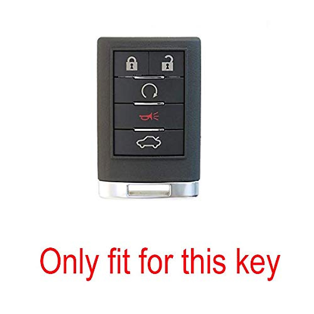 Btopars 2pcs 5 Button Smart Remote Key Fob Rubber Case Cover Protector Compatible with Cadillac ATS CTS DTS STS XTS ATS SRX Escalade Black Pink