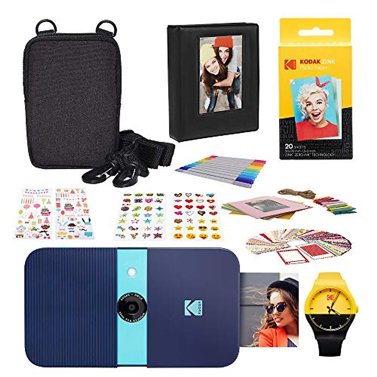 KODAK Smile Instant Print Digital Camera (Blue) Photography Scrapbook Kit