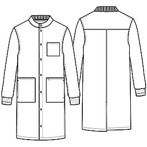 Dickies Men & Women Scrubs Lab Coat 43" Snap Front GD360, M, White