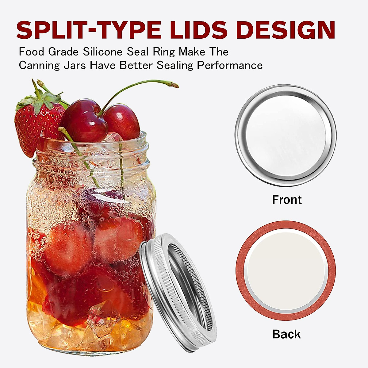 SLifeJars 30 Pcs Mason Jars 8 oz Regular Mouth Clear Glass Jars with Airtight Leak Proof Lids and Bands Canning Jars Reusable Spice Jars for Kitchen Food Storage Prep Overnight Oats Jam Jelly Honey