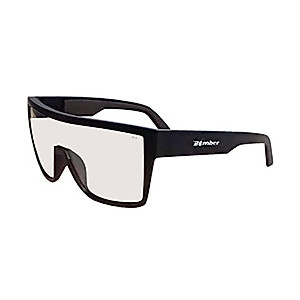 BOMBER Saftey Glasses for Men and Women, Clear Safety Lens, with Matte Black Square Frameand Non Slip Foam lining, Removable Side Shields included, z87 Compliant - BZ101