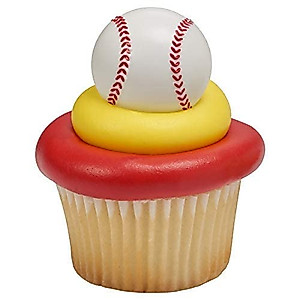 DECOPAC 3D Baseball Cupcake Rings - 24 pc
