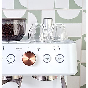 Café Bellissimo Semi Automatic Espresso Machine + Milk Frother | WiFi Connected, Smart Home Kitchen Essentials | Built-In Bean Grinder, 15-Bar Pump & 95-Ounce Water Reservoir | Matte White